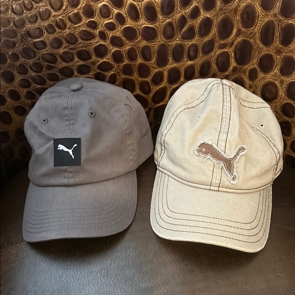 Puma | Accessories | Puma Dualtone Caps In Gray And Tan Set Of 2 | Poshmark